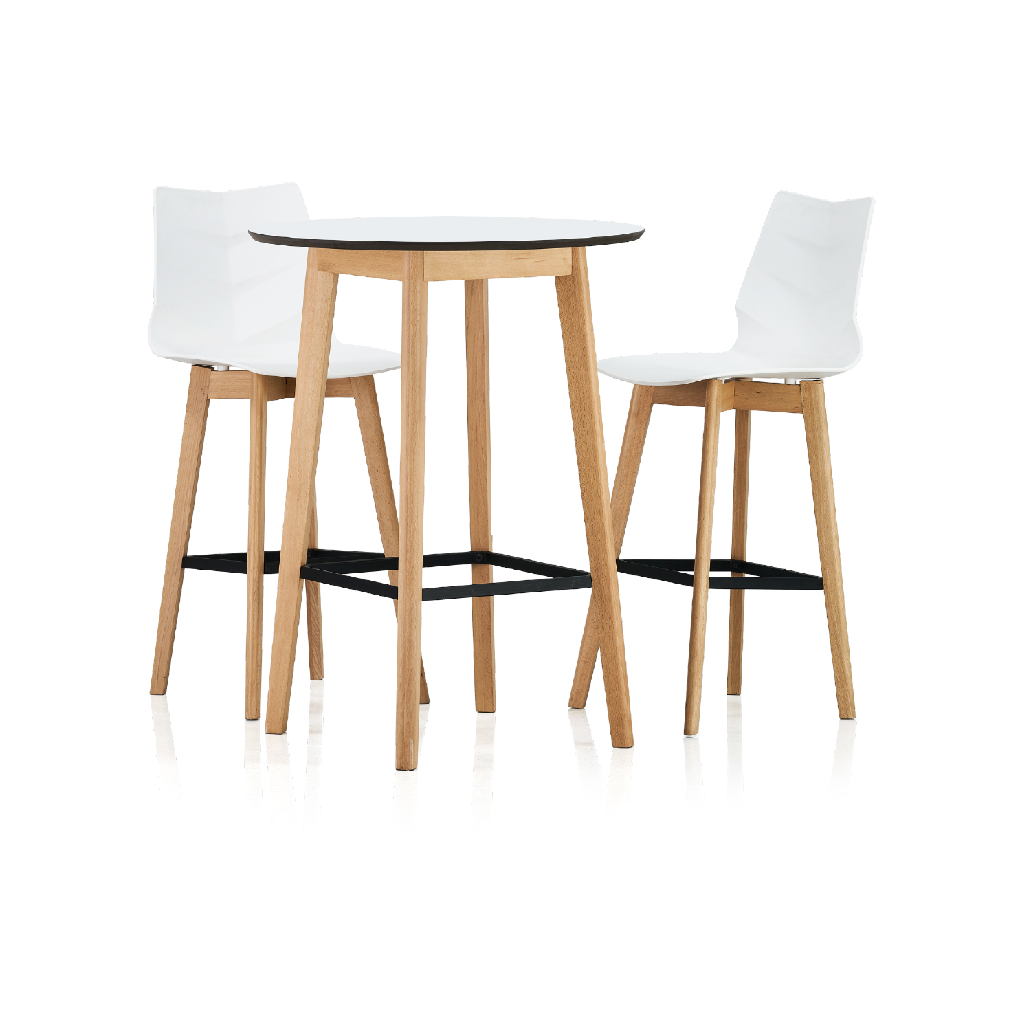 Rectangle High Table with Wooden Legs - Featherlite Furniture