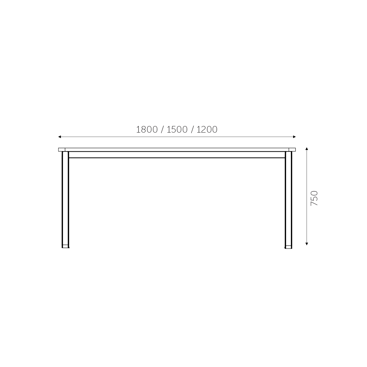 Perform Rectangle Metal Legs Cafe Table - Featherlite Furniture